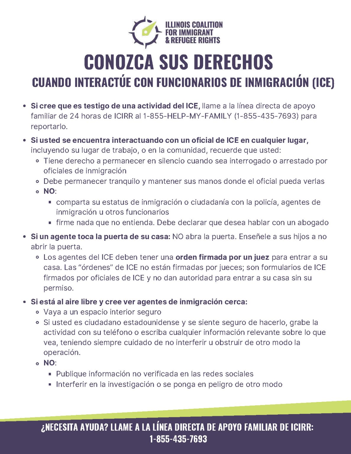 INMIGRACION: CONOZCA SUS DERECHOS | KNOW YOUR RIGHTS - HLAI