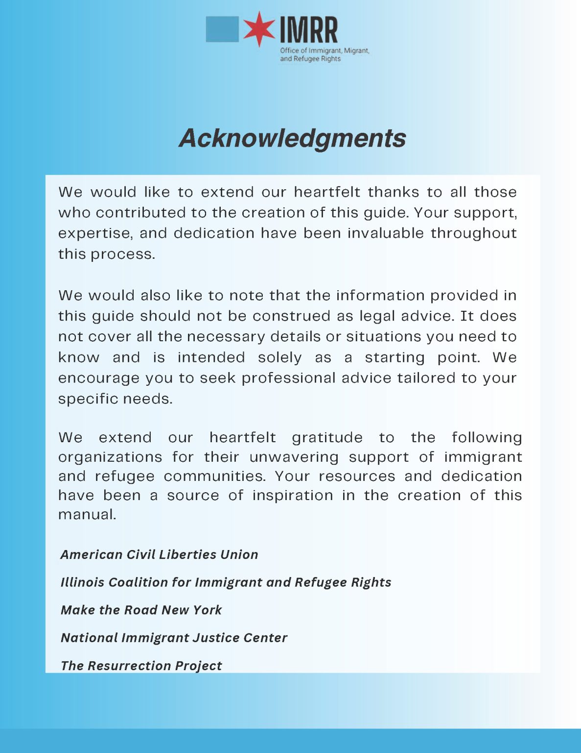 KNOW YOUR RIGHTS - IMMIGRATION - HLAI